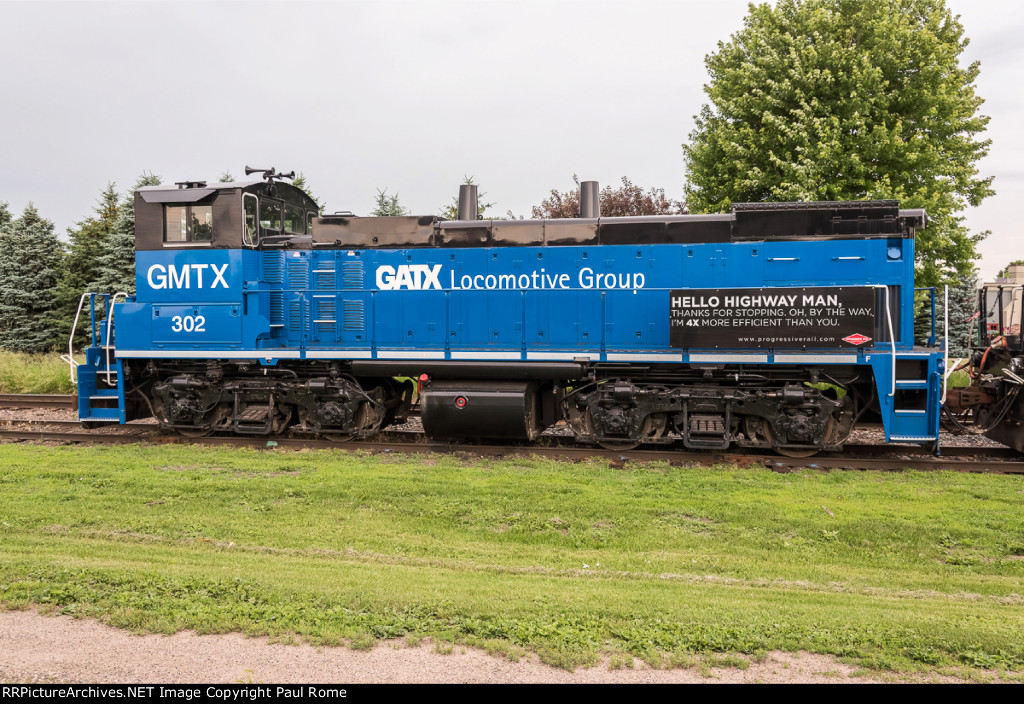 GMTX 302, EMD MP15AC, ex MILW 473, ex SOO 1539, on Progressive Railroad